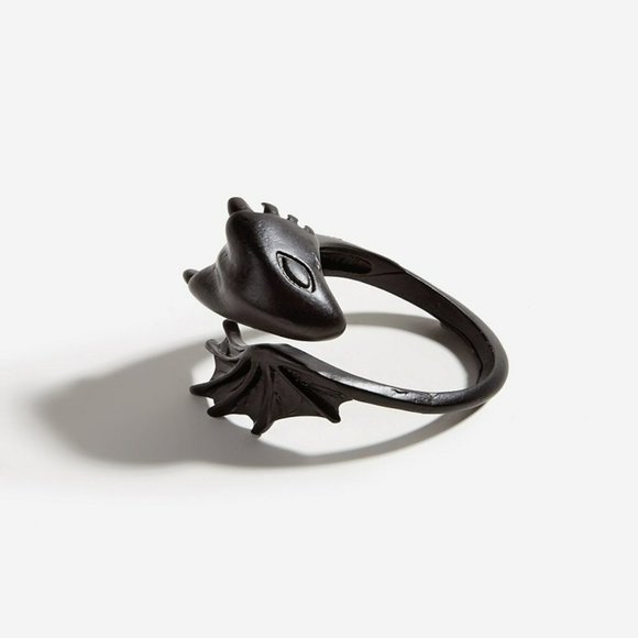 Accessories | Mens Black Gothic Flying Demon Pterodactyl Open Ring ...